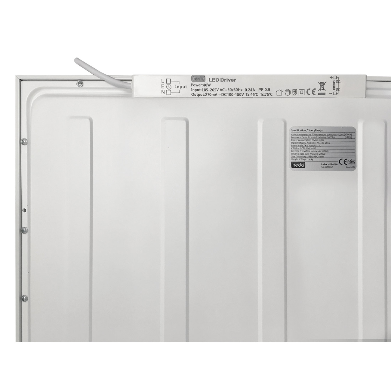 Panou Led 60x60 Incastrat 40w 4400lm 4000k Ip20