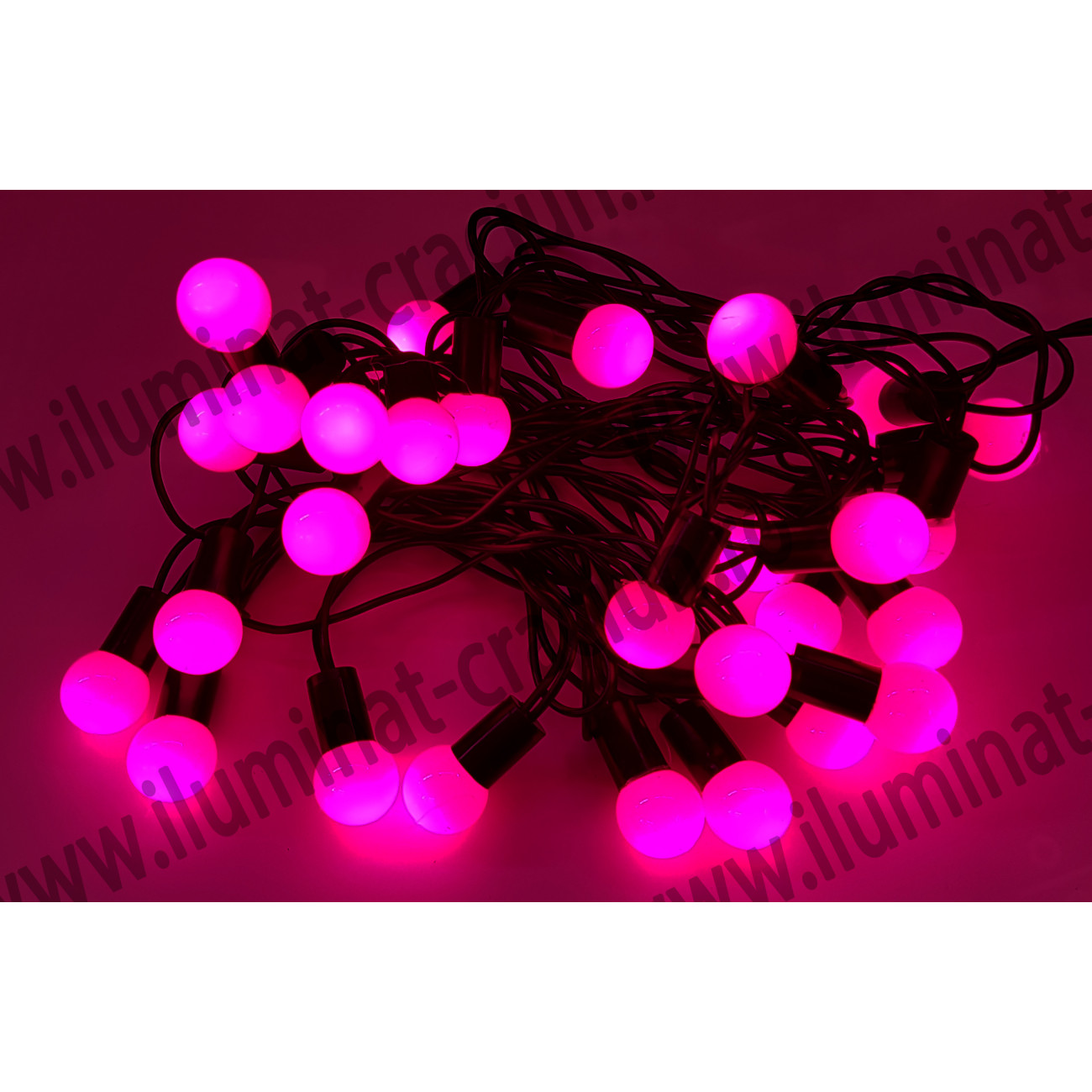 Instalatie Alba Globulete 4m Led Sir Fir Negru Interior