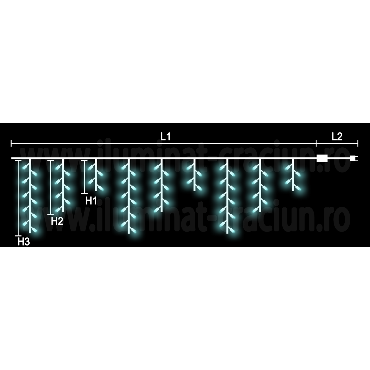Instalatie Streasina Sir 180 Led Alb Rece 500x70cm Exterior Gama S Out