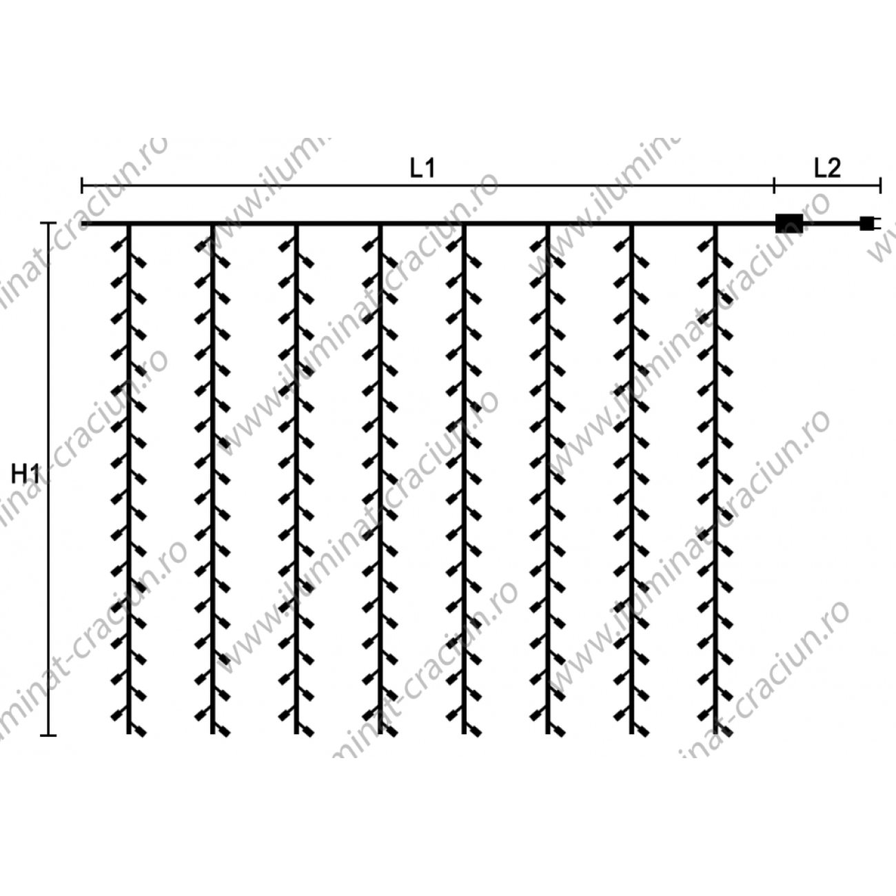 Instalatie Perdea Ploaie Sir Led Albastru 4 5x1m Fir Transparent Interior
